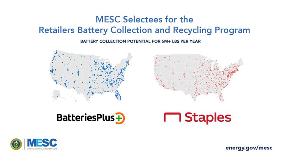 Staples, Batteries Plus to receive funding to collect consumer ...